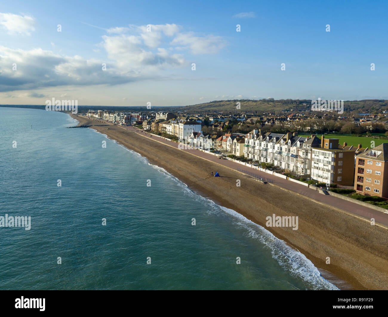 Aerial views from Marine Parade, Hythe, Kent Stock Photo - Alamy