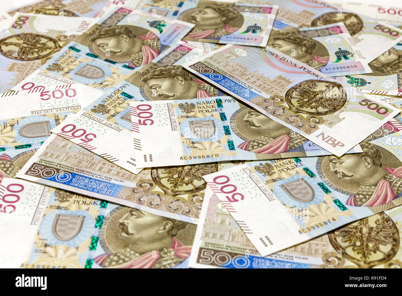 500 PLN banknotes background Stock Photo - Alamy