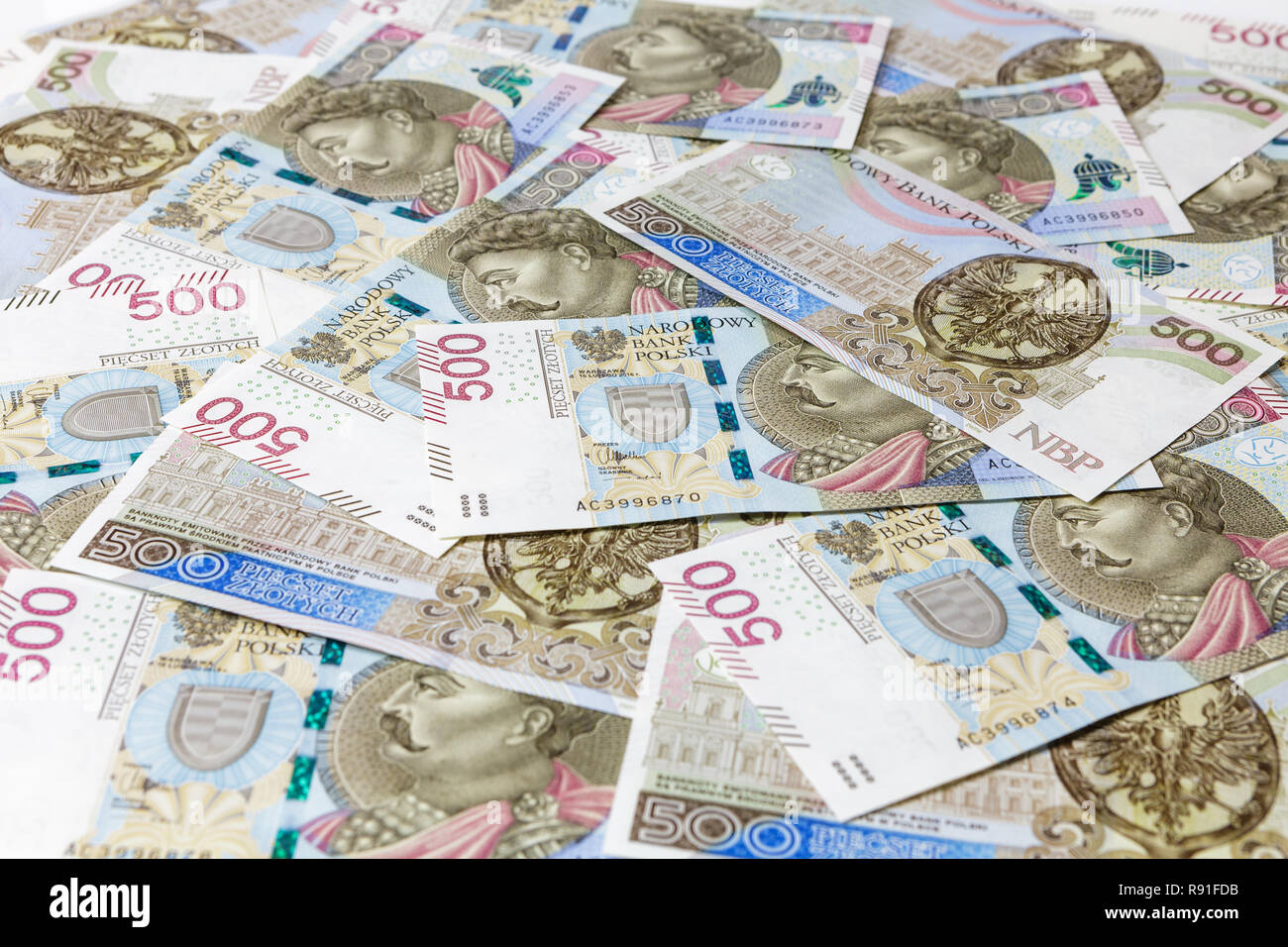 500 PLN banknotes background Stock Photo - Alamy