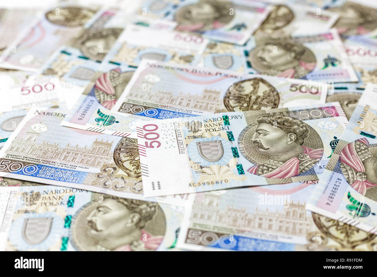 500 PLN banknotes background Stock Photo - Alamy