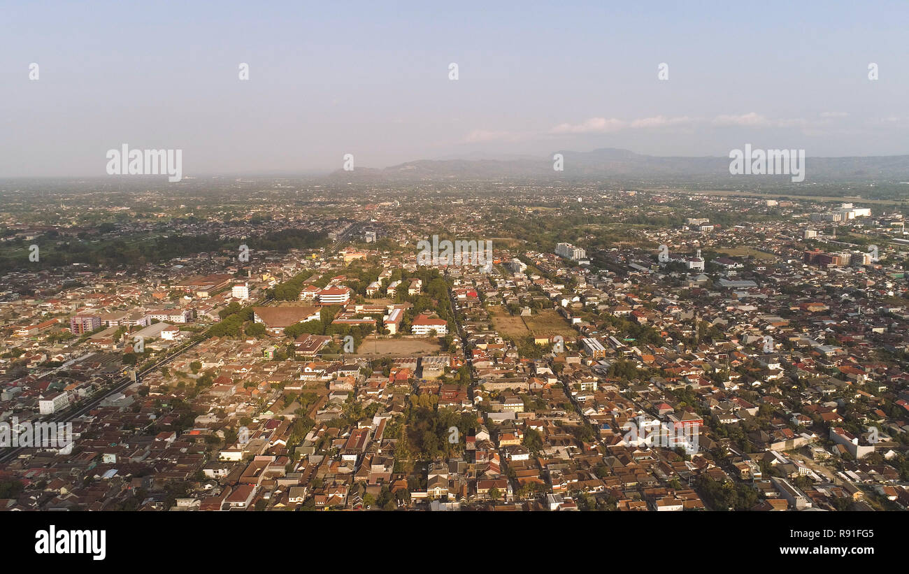 aerial view yogyakarta city cultural capital indonesia located on java ...