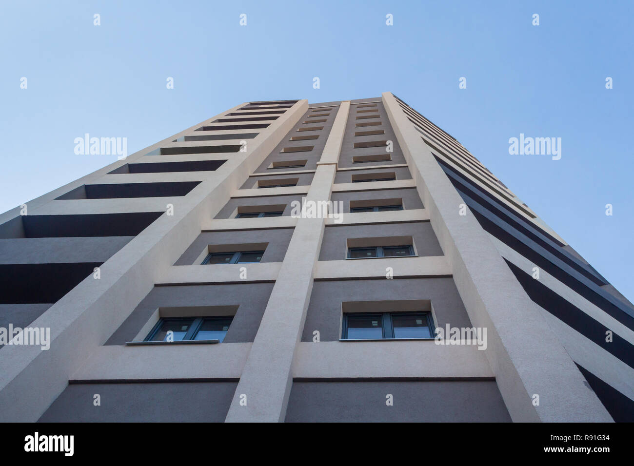 New tall modern luxury apartment building. Horizontal Stock Photo - Alamy