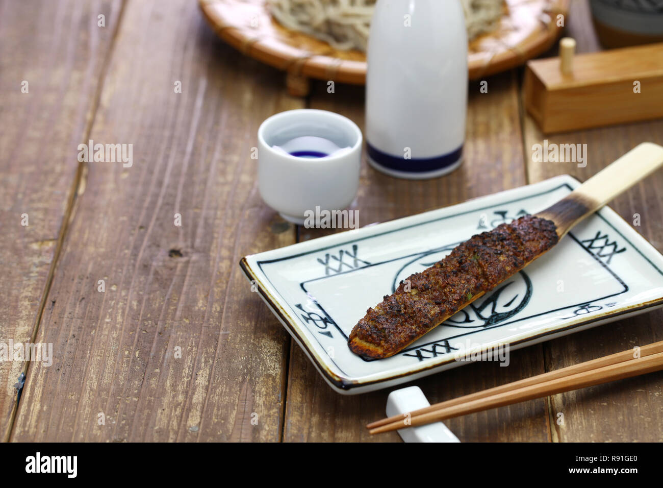 soba miso, burnt miso(soybean paste) with roasted buckwheat seeds ...