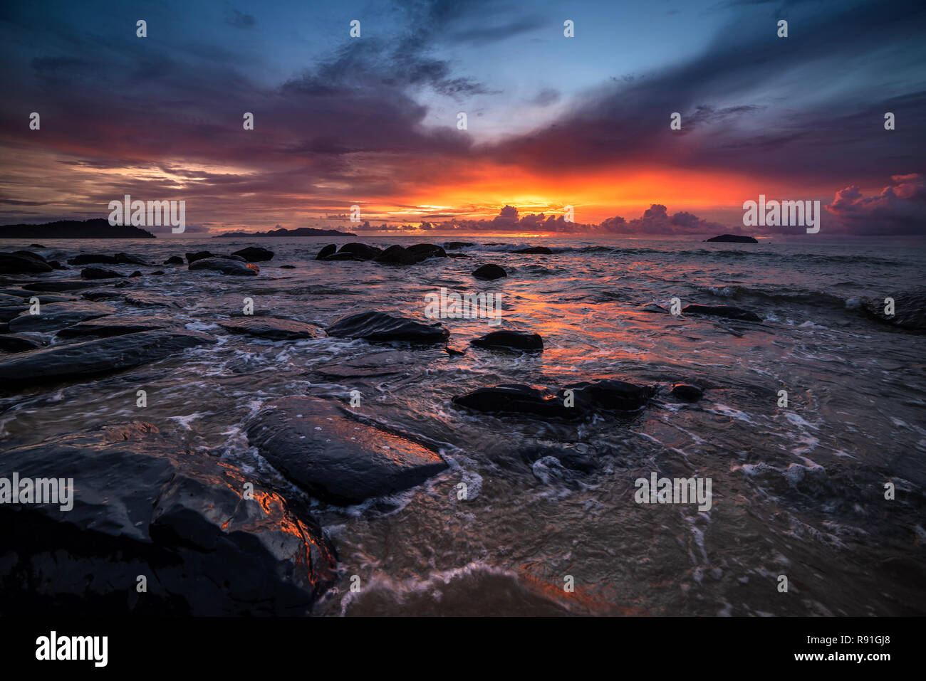 Rock beach Phuket Thailand Stock Photo - Alamy