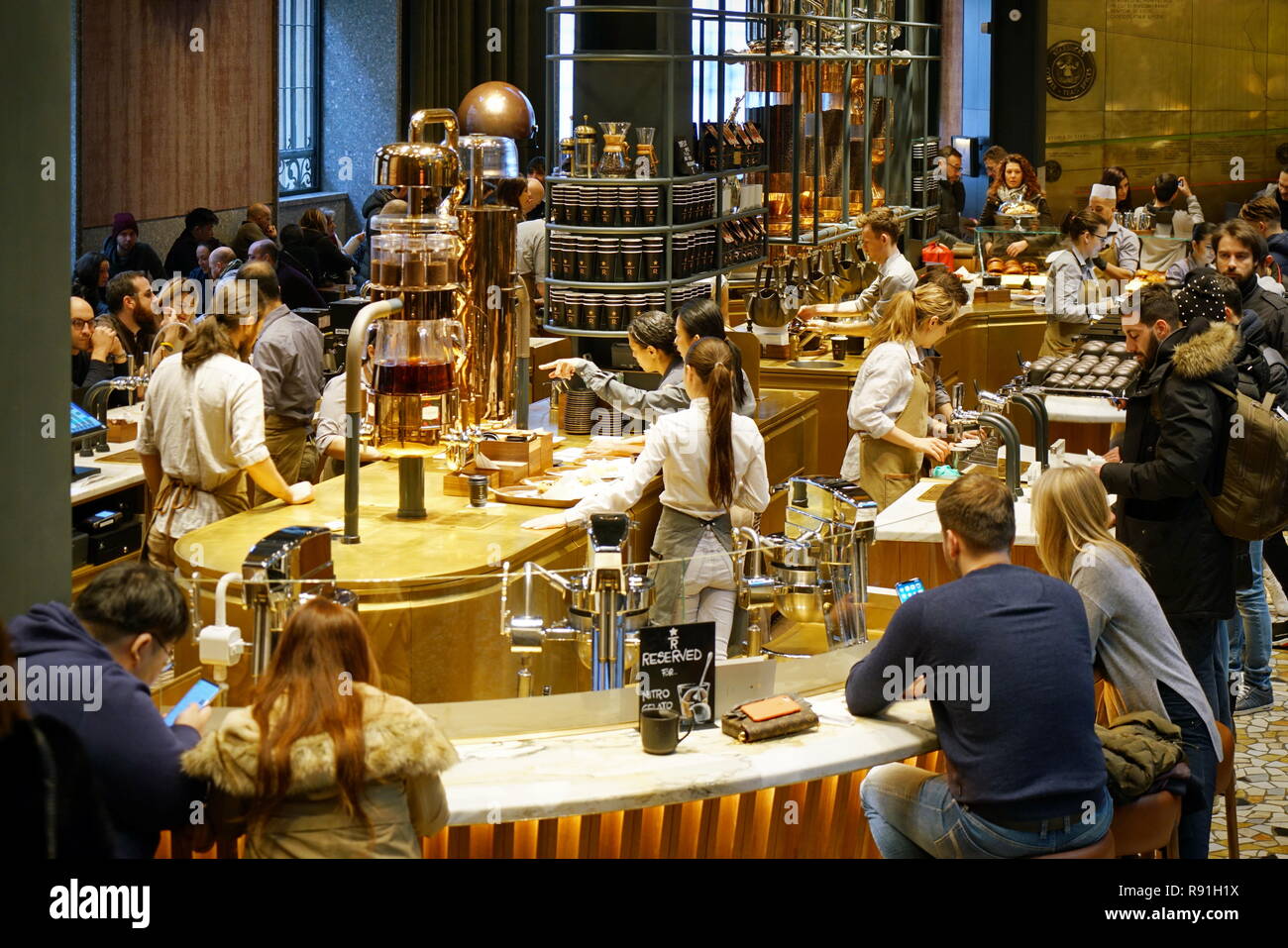 Milan, Italy - december 2018: The Starbucks Reserve Roastery and ...