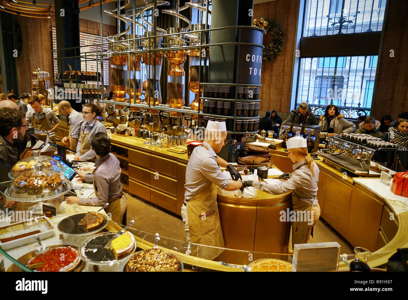 Milan, Italy - december 2018: The Starbucks Reserve Roastery and ...
