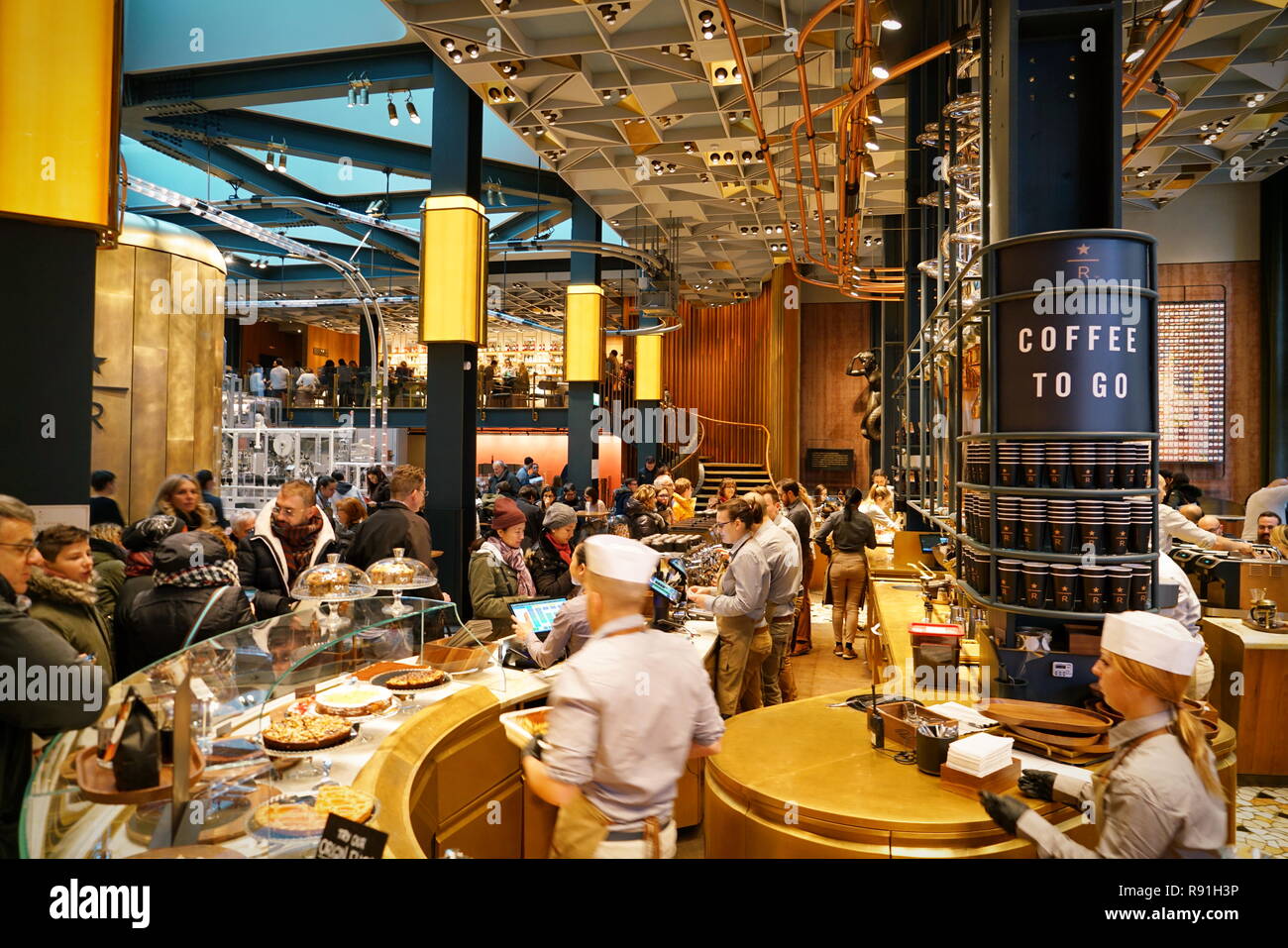Milan, Italy - december 2018: The Starbucks Reserve Roastery and ...