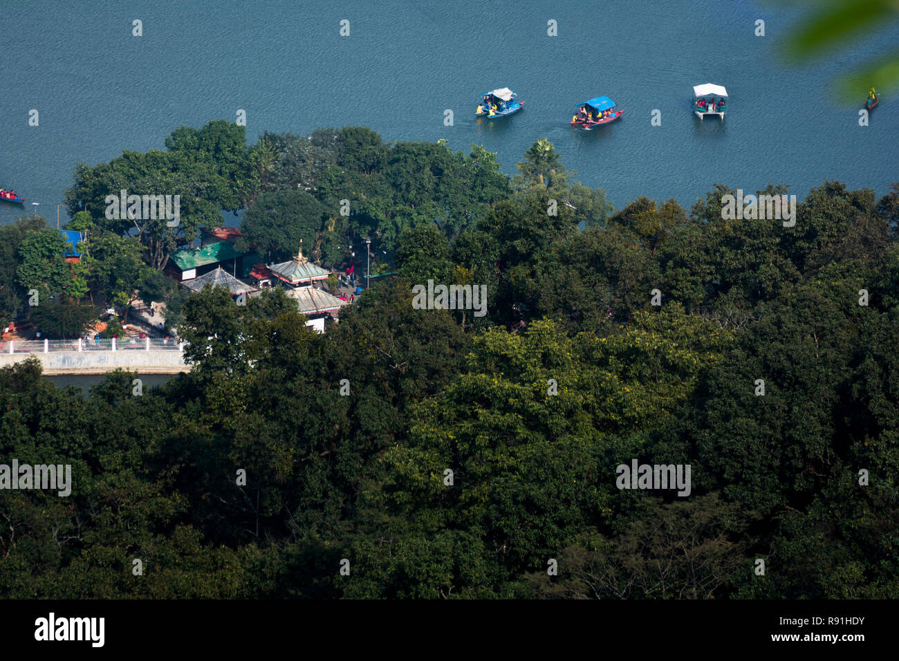 Barahi hindu temple phewa lake hi-res stock photography and images - Alamy