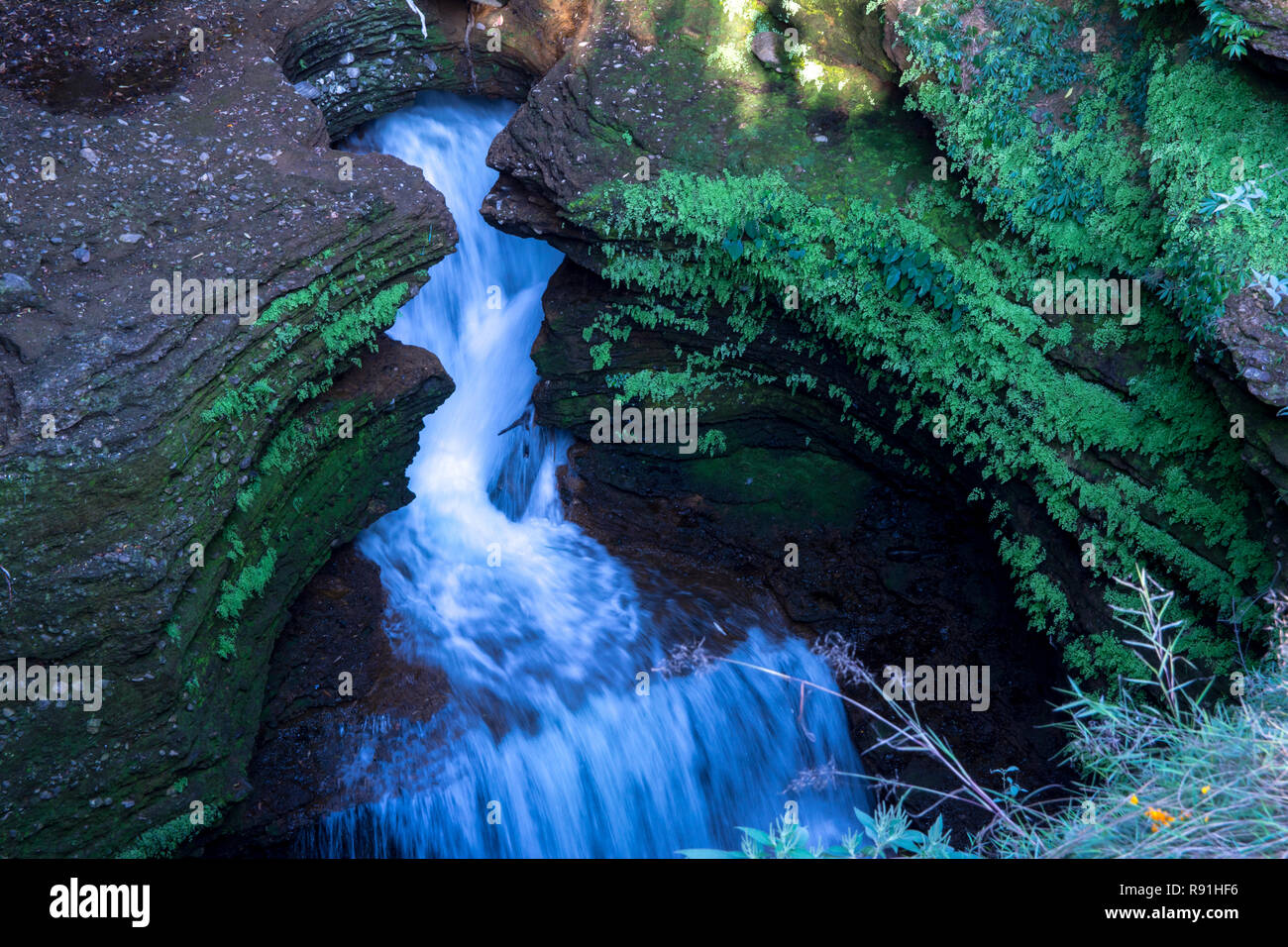 Popular place Davis fall waterfall from Pokhara nepal Stock Photo - Alamy