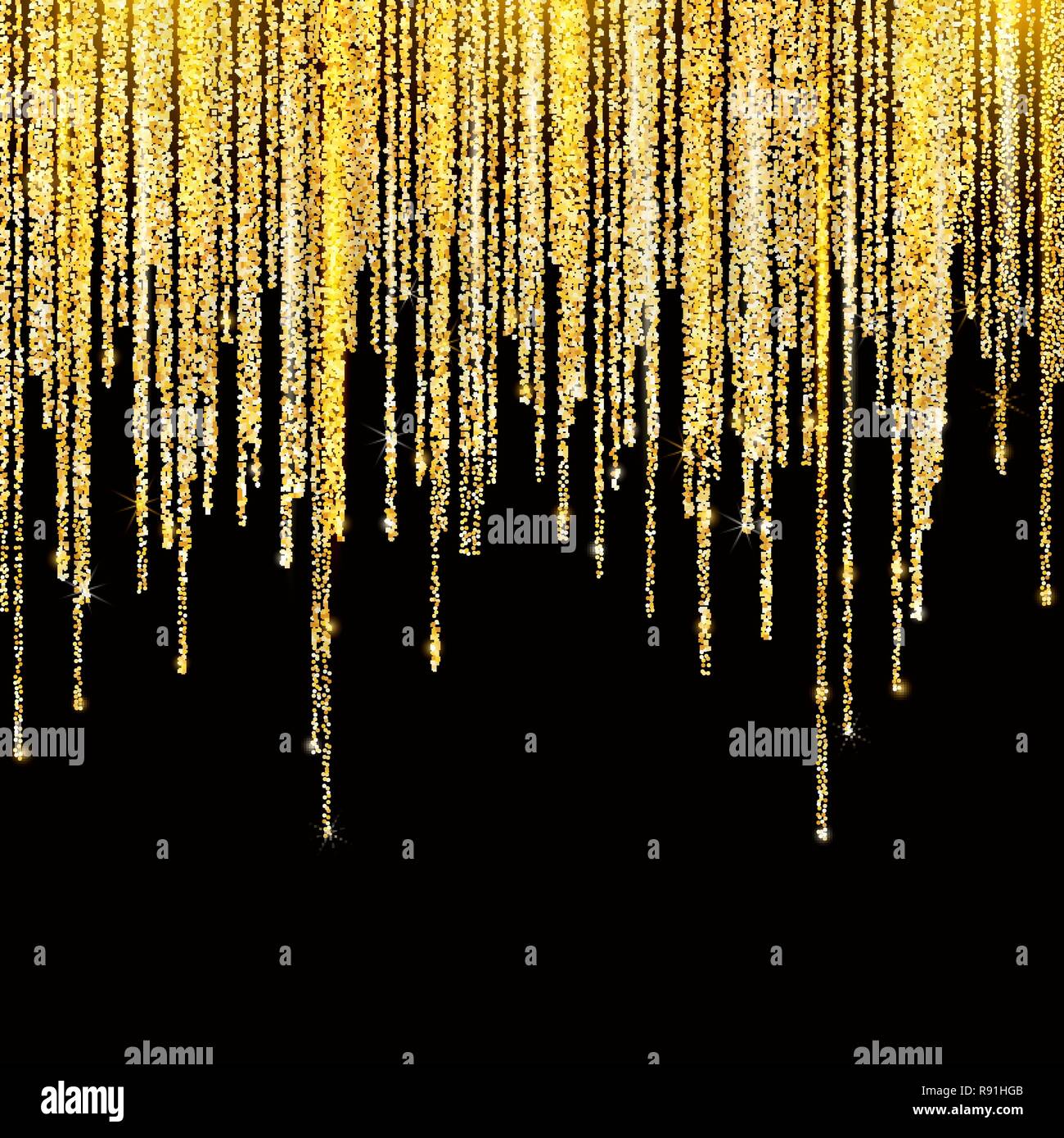 Vector falling in lines gold glitter confetti dots Stock Vector Image ...