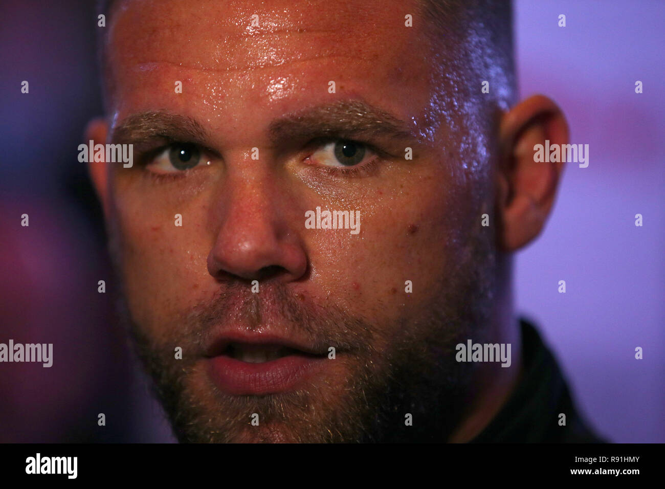 Billy Joe Saunders during the public workout at the National football ...