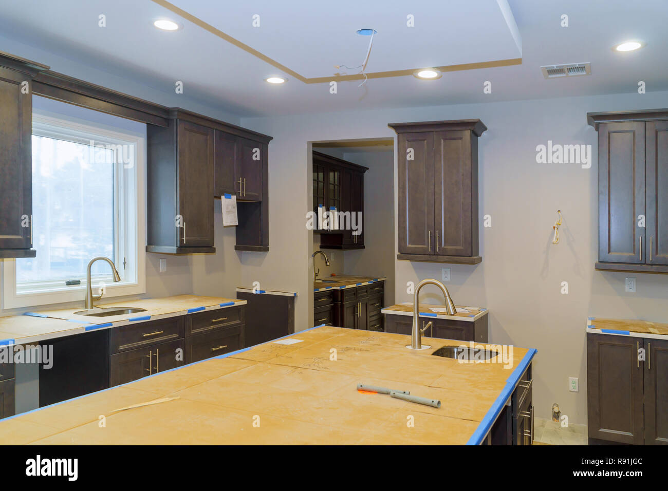 Home Improvement Kitchen Remodel view installed in a new kitchen Stock ...