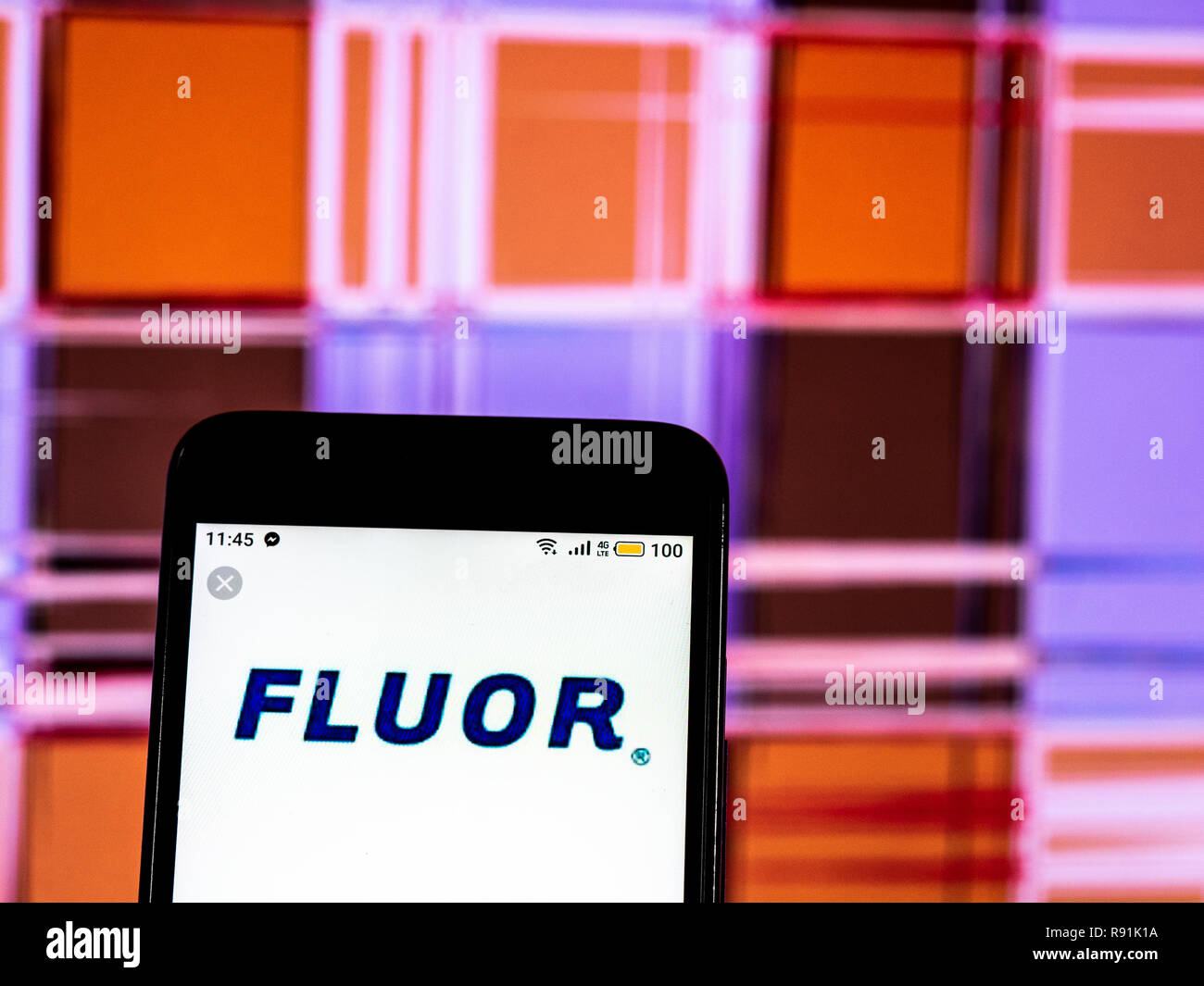 Fluor Corporation Engineering company logo seen displayed on smart ...