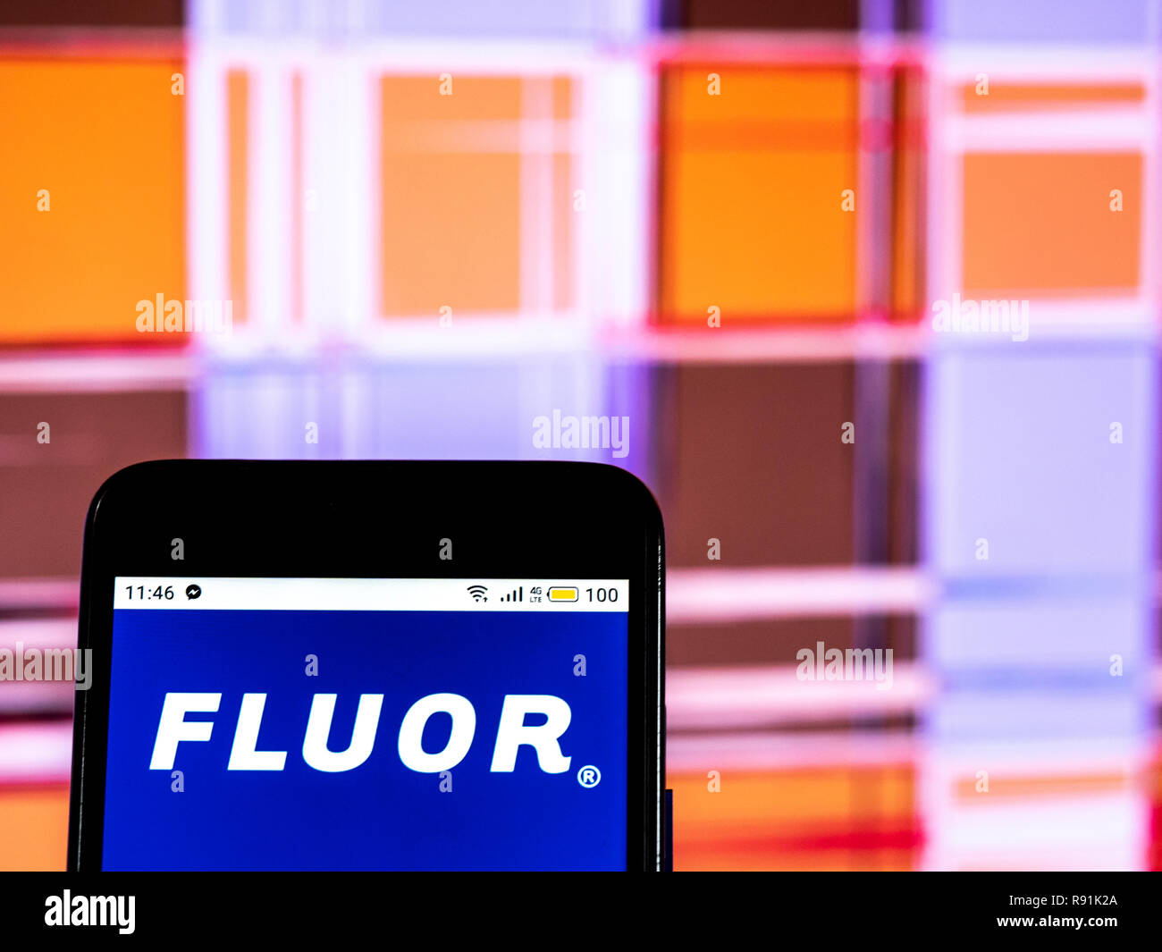 Fluor Corporation Engineering company logo seen displayed on smart ...