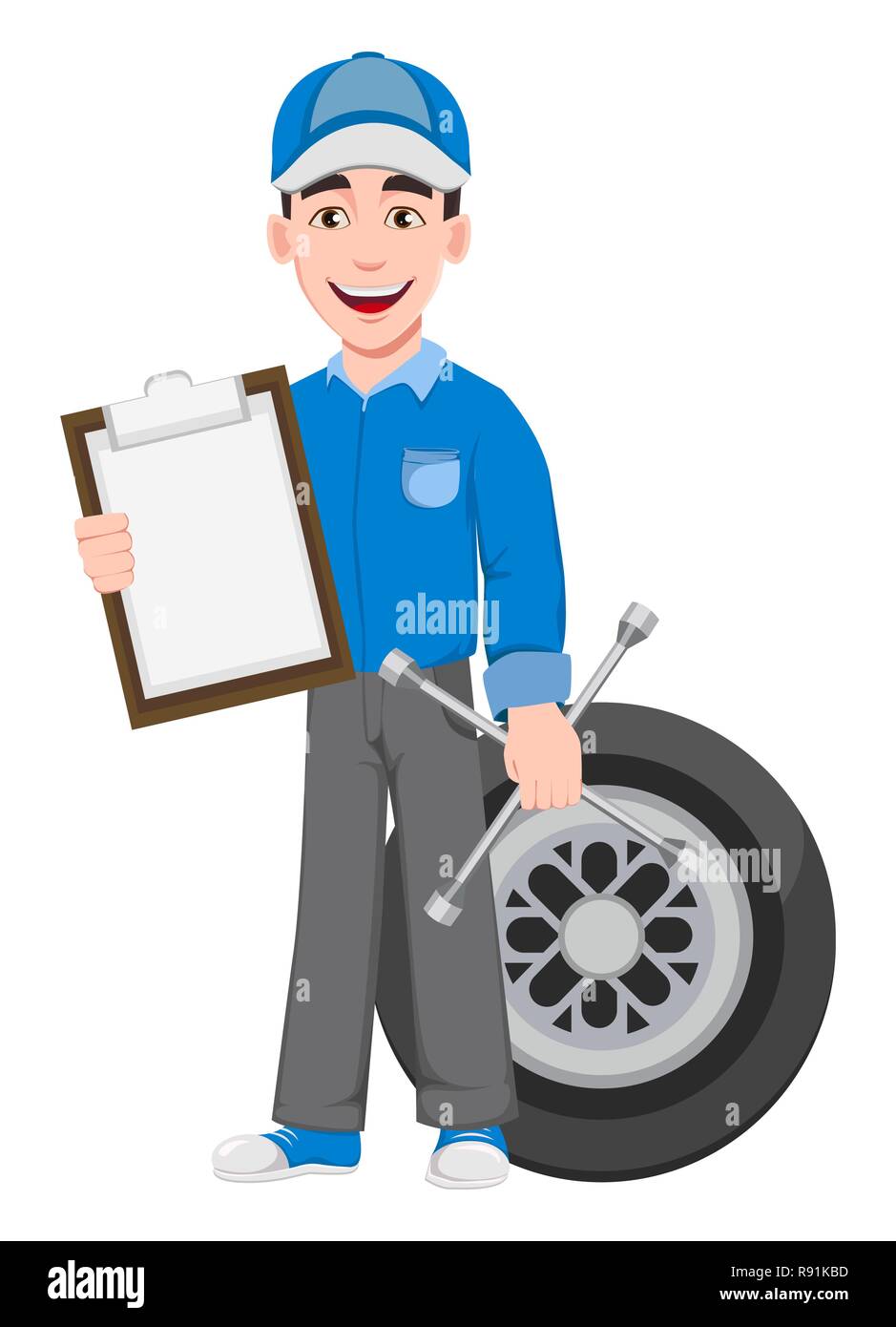 Auto engineer in uniform Stock Vector Images - Alamy