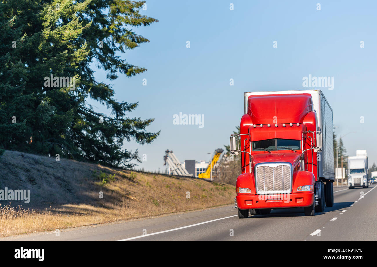 Red truck convoy hi-res stock photography and images - Alamy