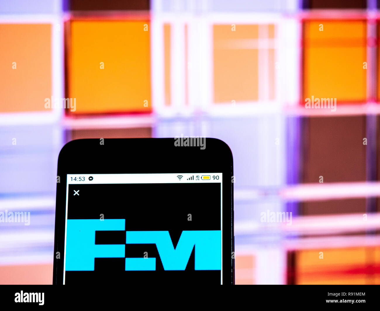 Freeport-McMoRan Mining company logo seen displayed on smart phone ...