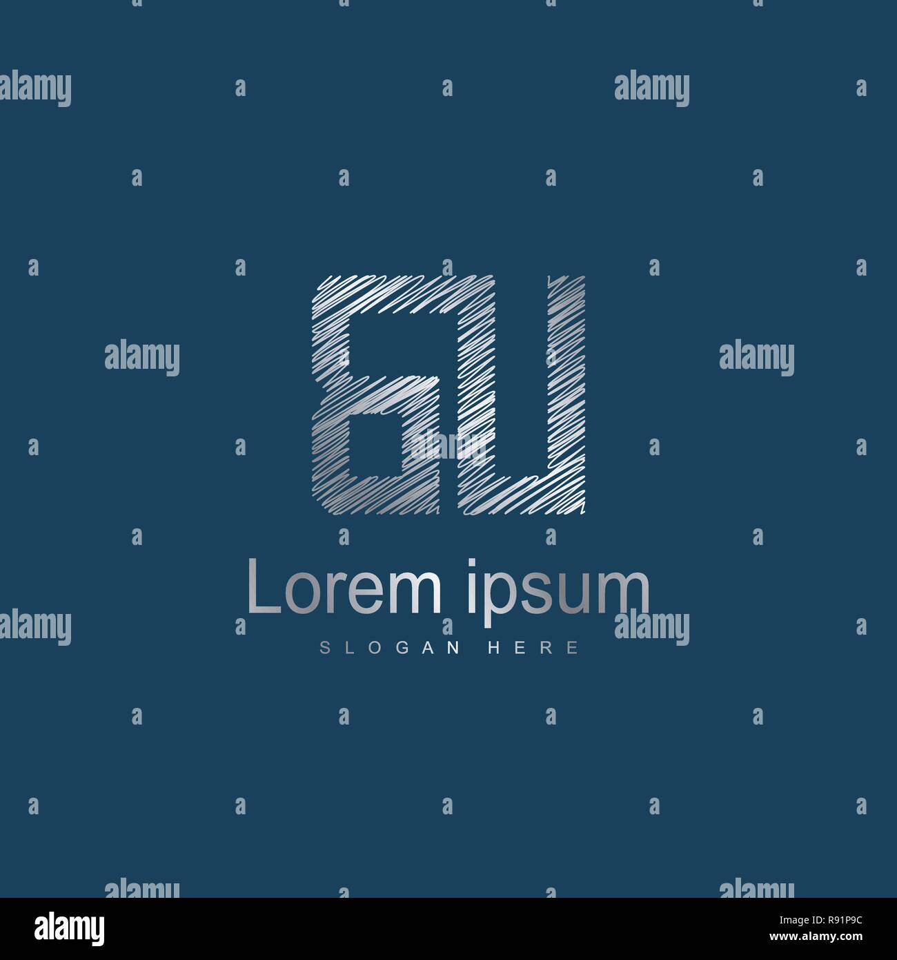 Initial Letter BU Logo Template Vector Design Stock Vector Image & Art ...