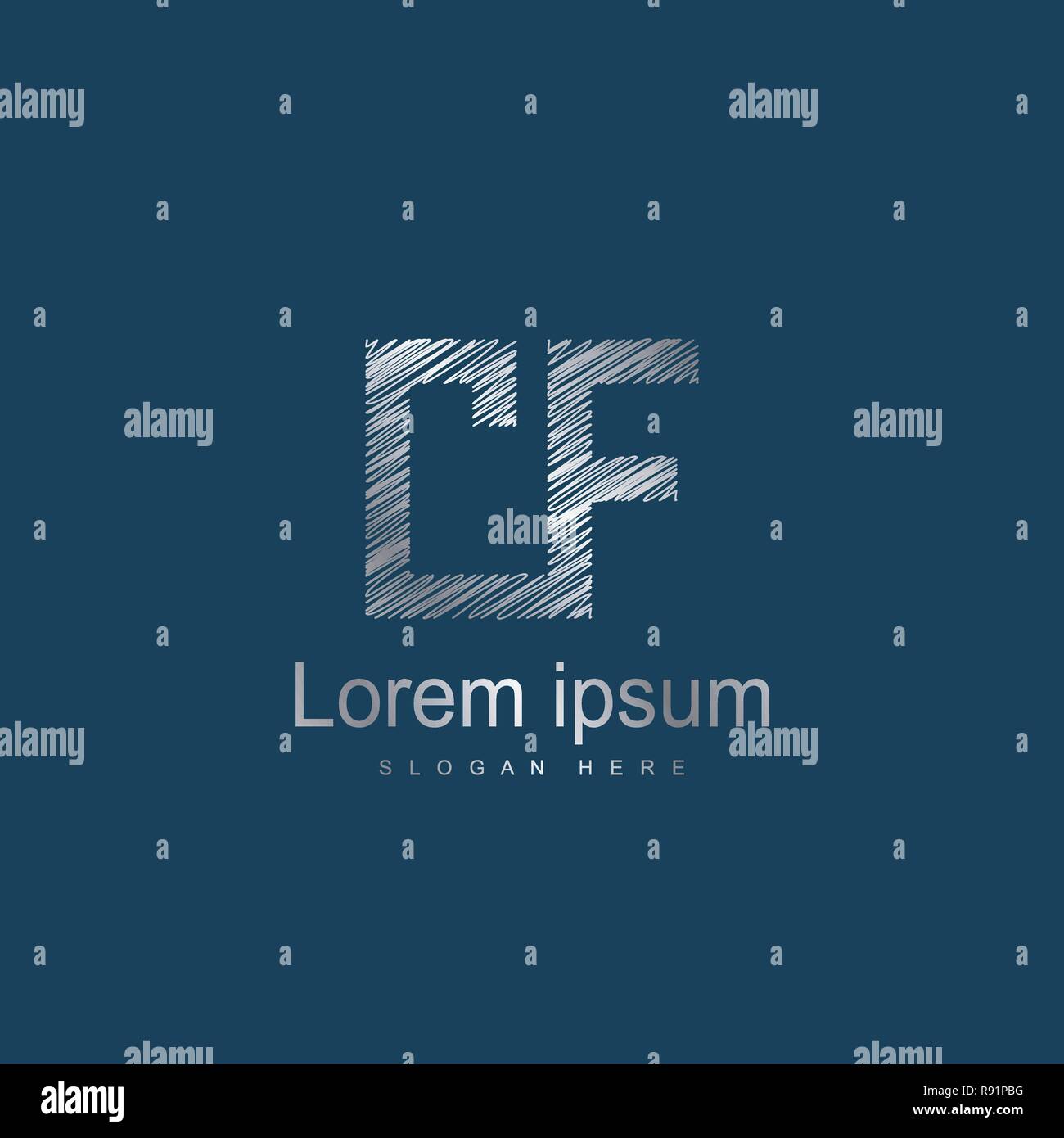 Initial Letter CF logo Template Vector Design Stock Vector Image & Art ...