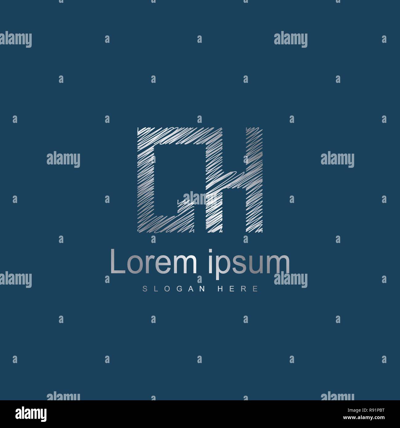 Initial Letter CH logo Template Vector Design Stock Vector Image & Art ...