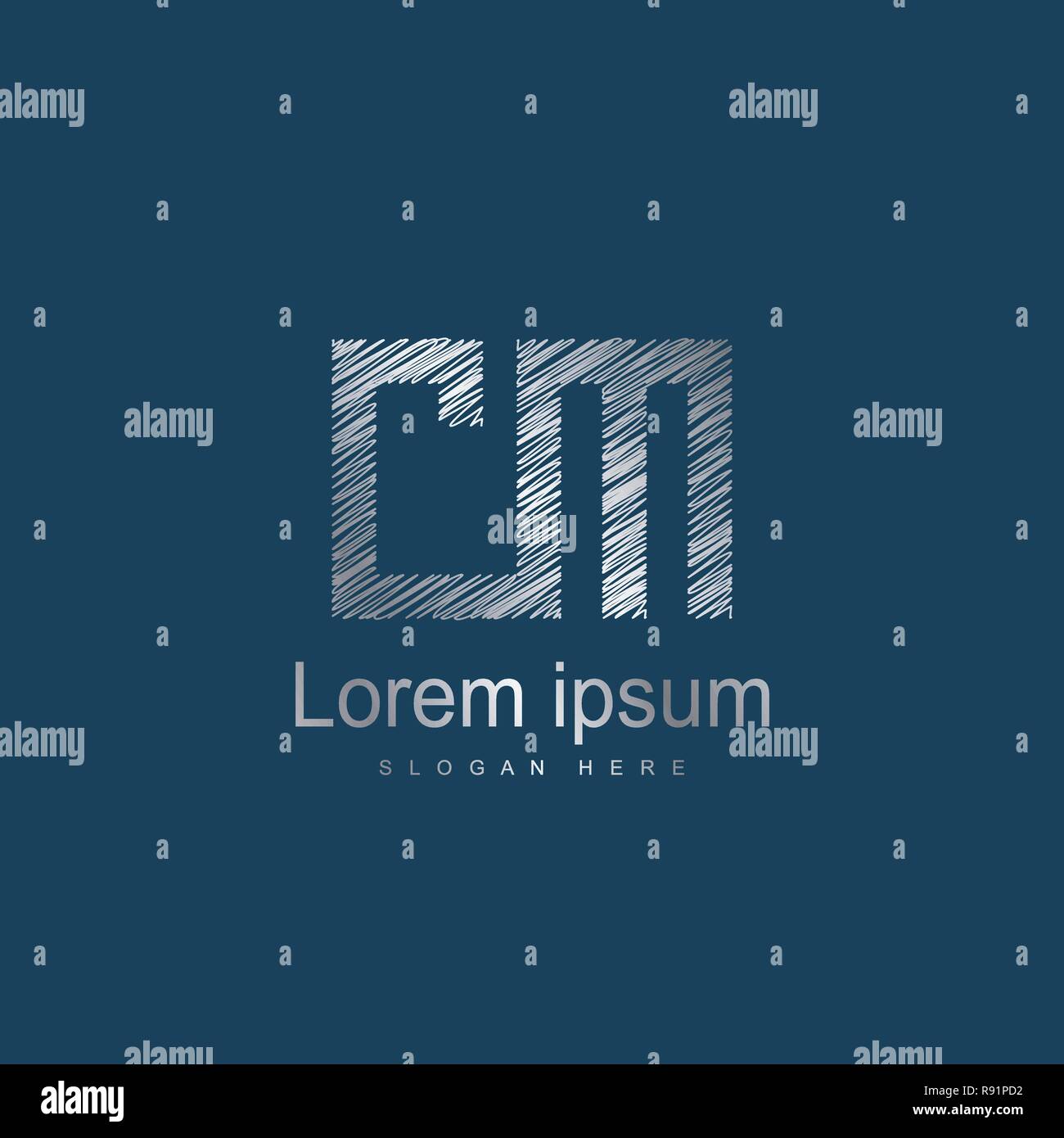 Initial Letter CM logo Template Vector Design Stock Vector Image & Art ...