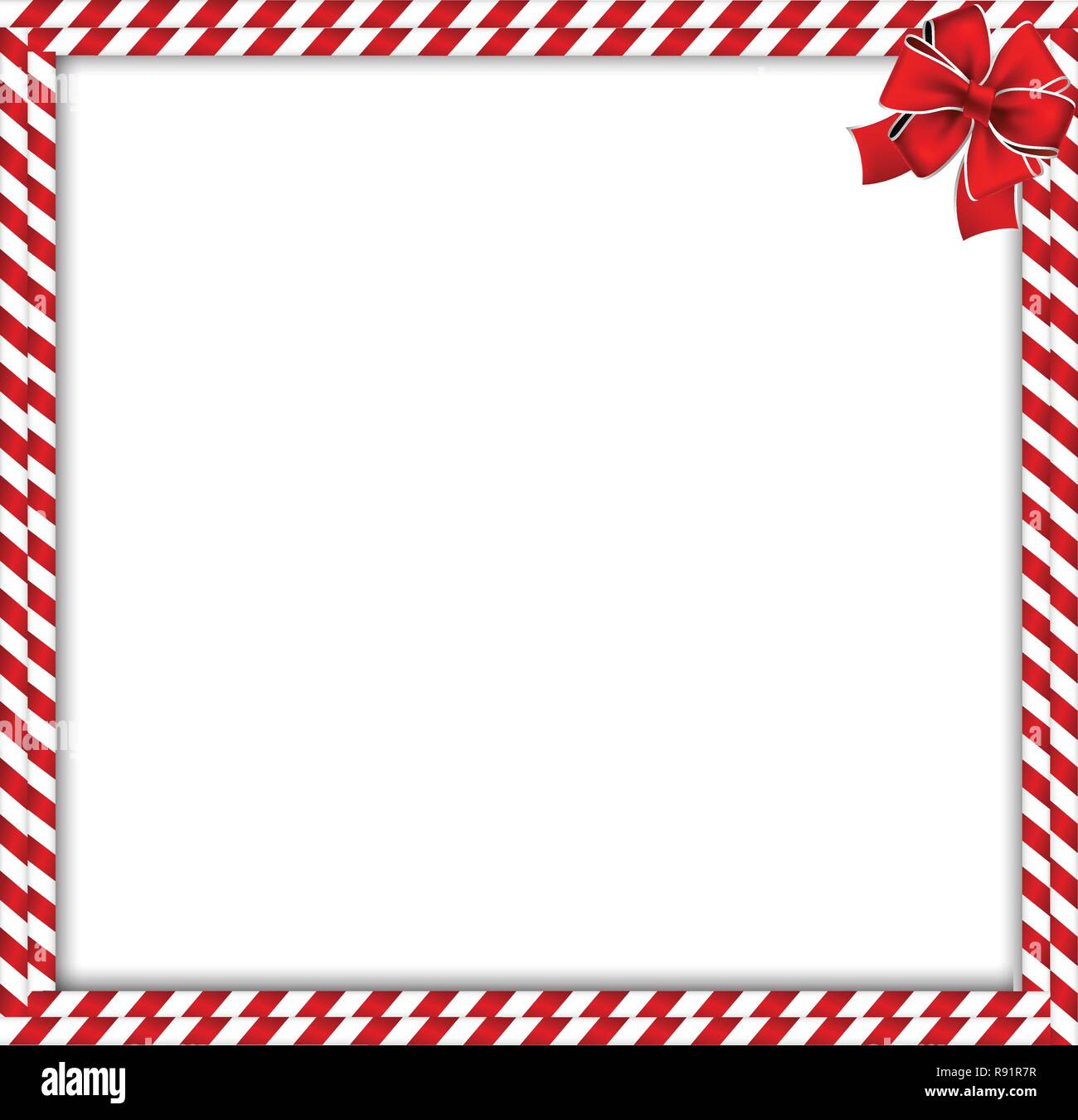 Christmas, new year double candy cane photo frame with striped lollipop ...