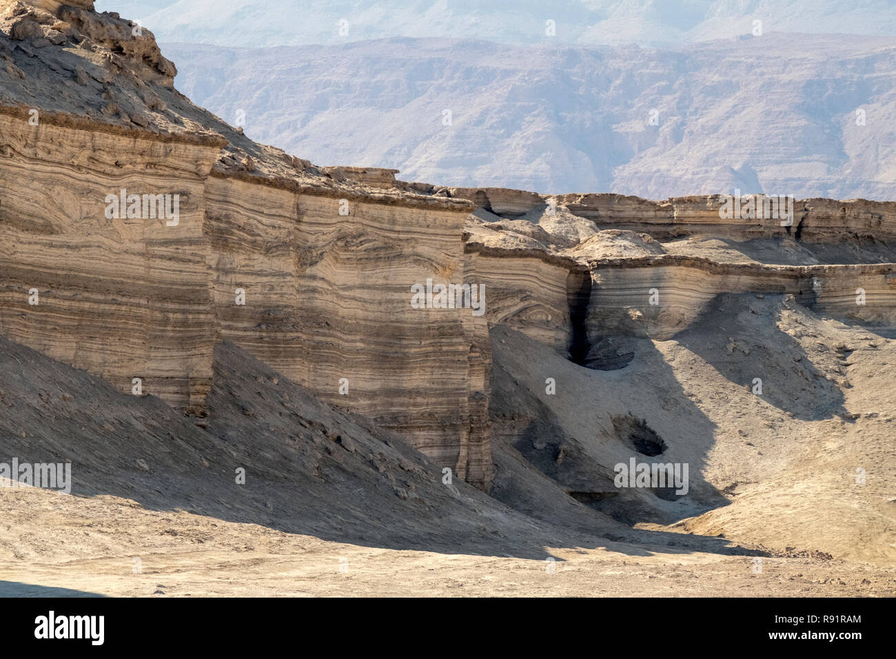 Marl stone formations. Eroded cliffs made of marl. Marl is a calcium ...