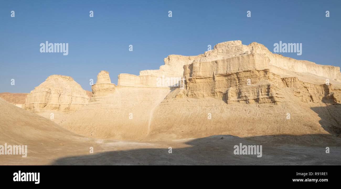 Marl stone formations. Eroded cliffs made of marl. Marl is a calcium ...