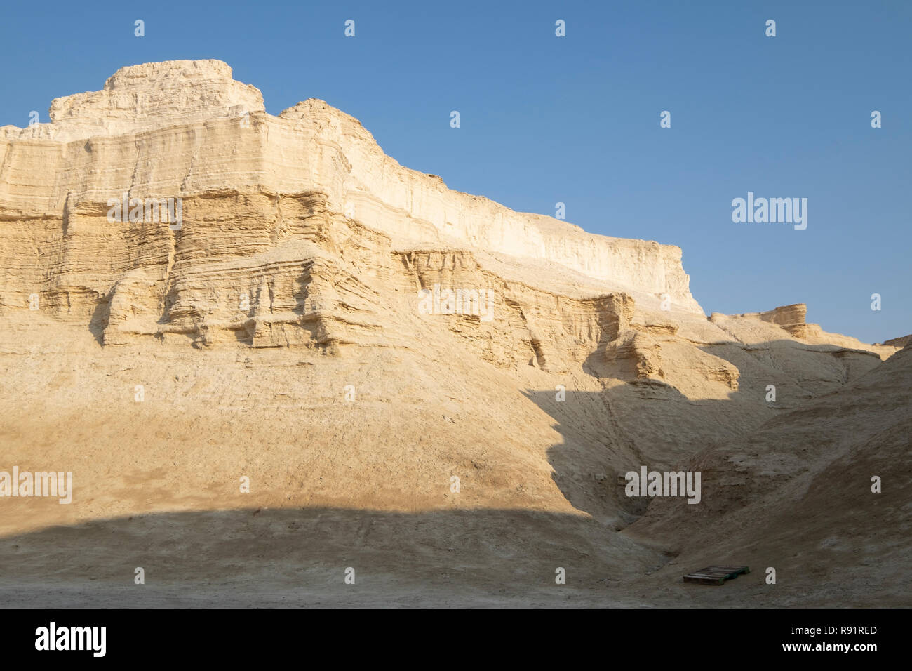 Marl stone formations. Eroded cliffs made of marl. Marl is a calcium ...