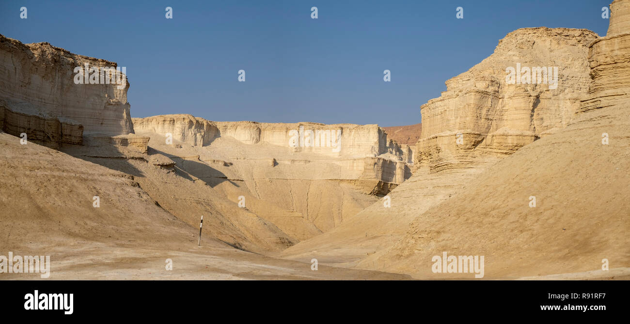 Marl stone formations. Eroded cliffs made of marl. Marl is a calcium ...