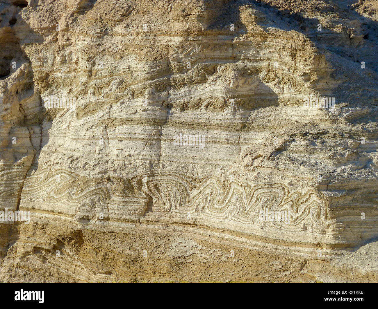 Marl stone formations. Eroded cliffs made of marl. Marl is a calcium ...