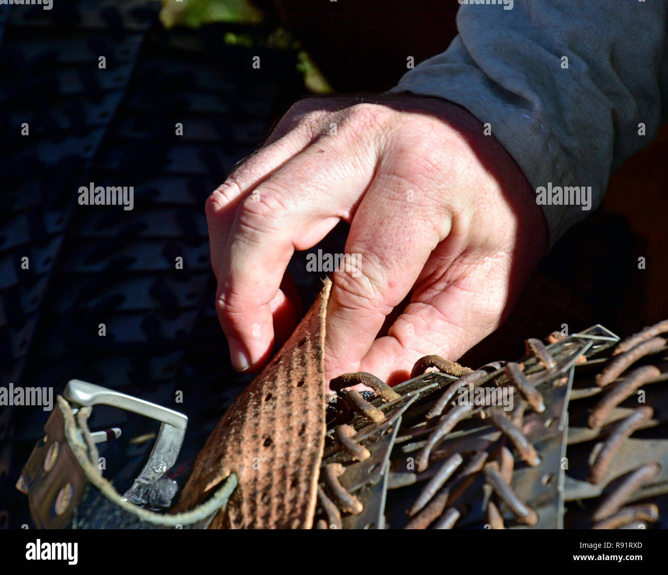 Hands leather hi-res stock photography and images - Alamy