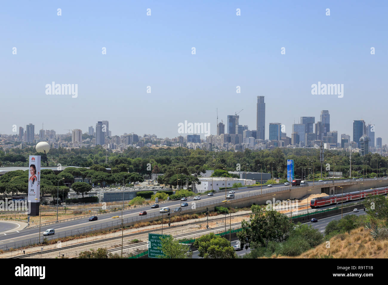 Tel Aviv, Israel Skyline as seen from north Stock Photo - Alamy