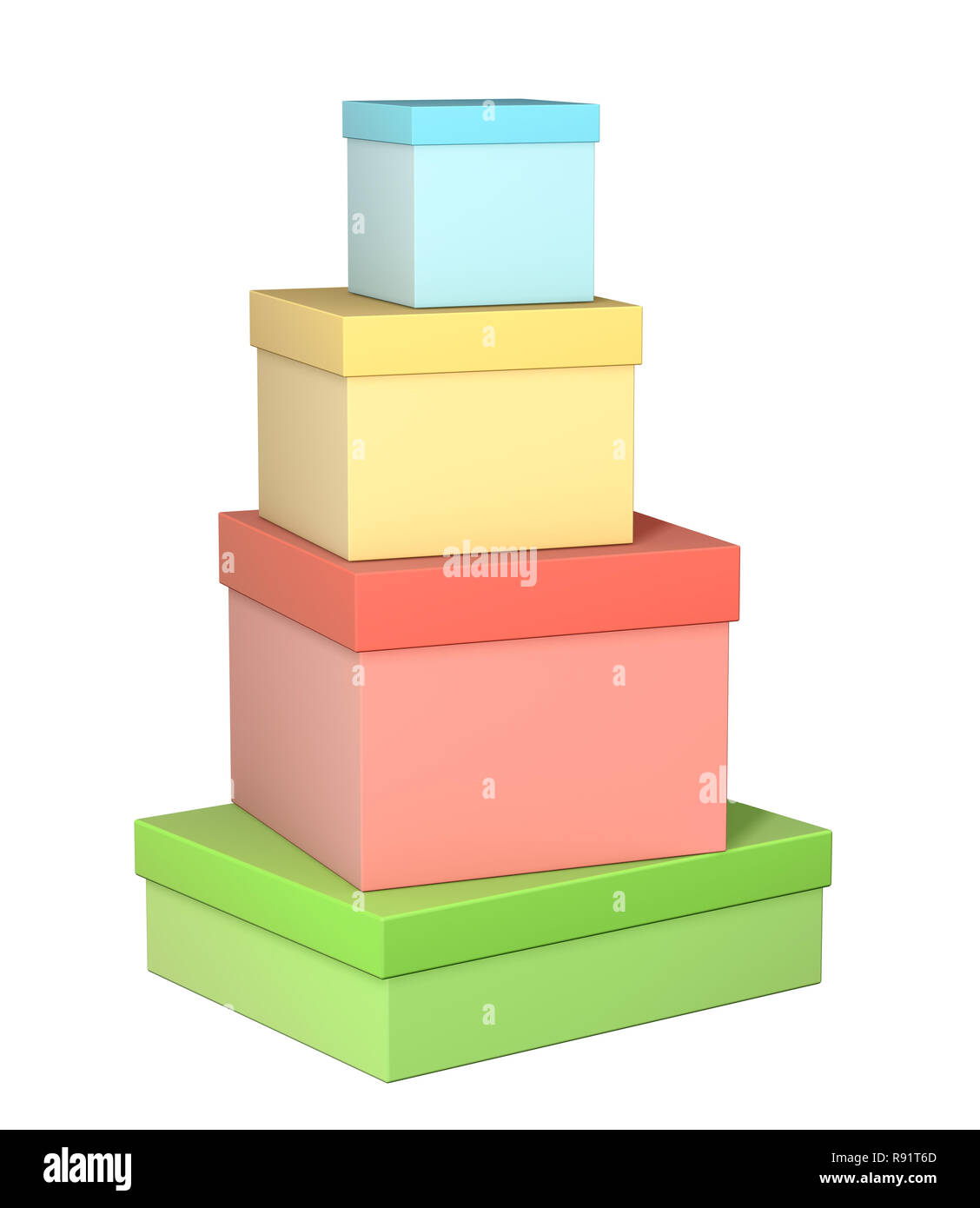 3d boxes. Objects isolated over white Stock Photo - Alamy