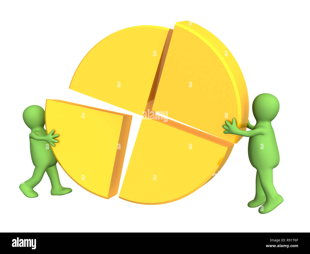 3d puppets, making the round diagram. Isolated over white Stock Photo ...