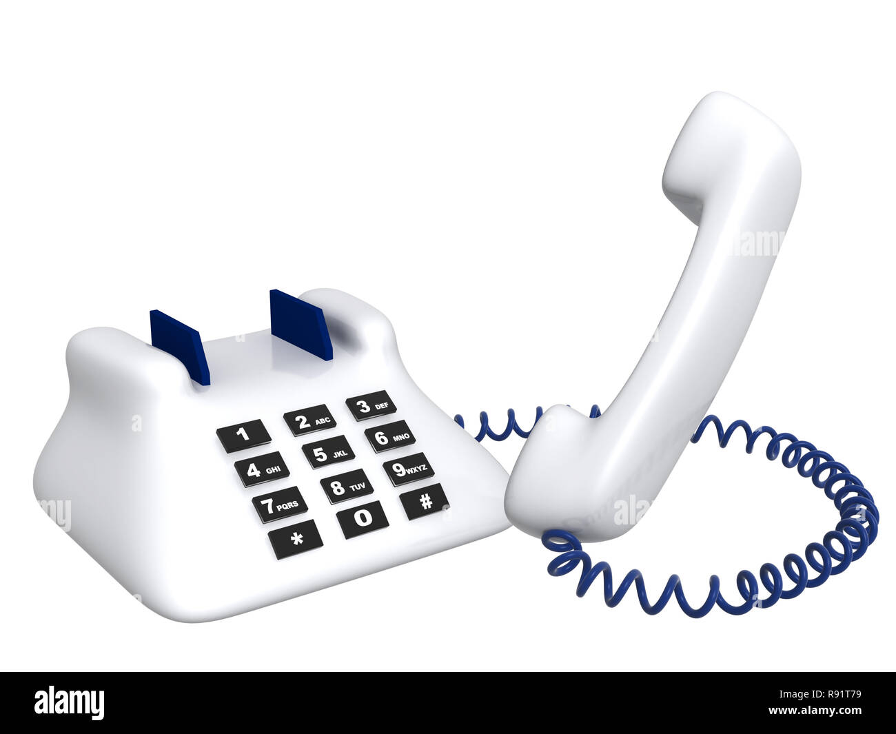 Retro telephone. Object isolated over white Stock Photo - Alamy