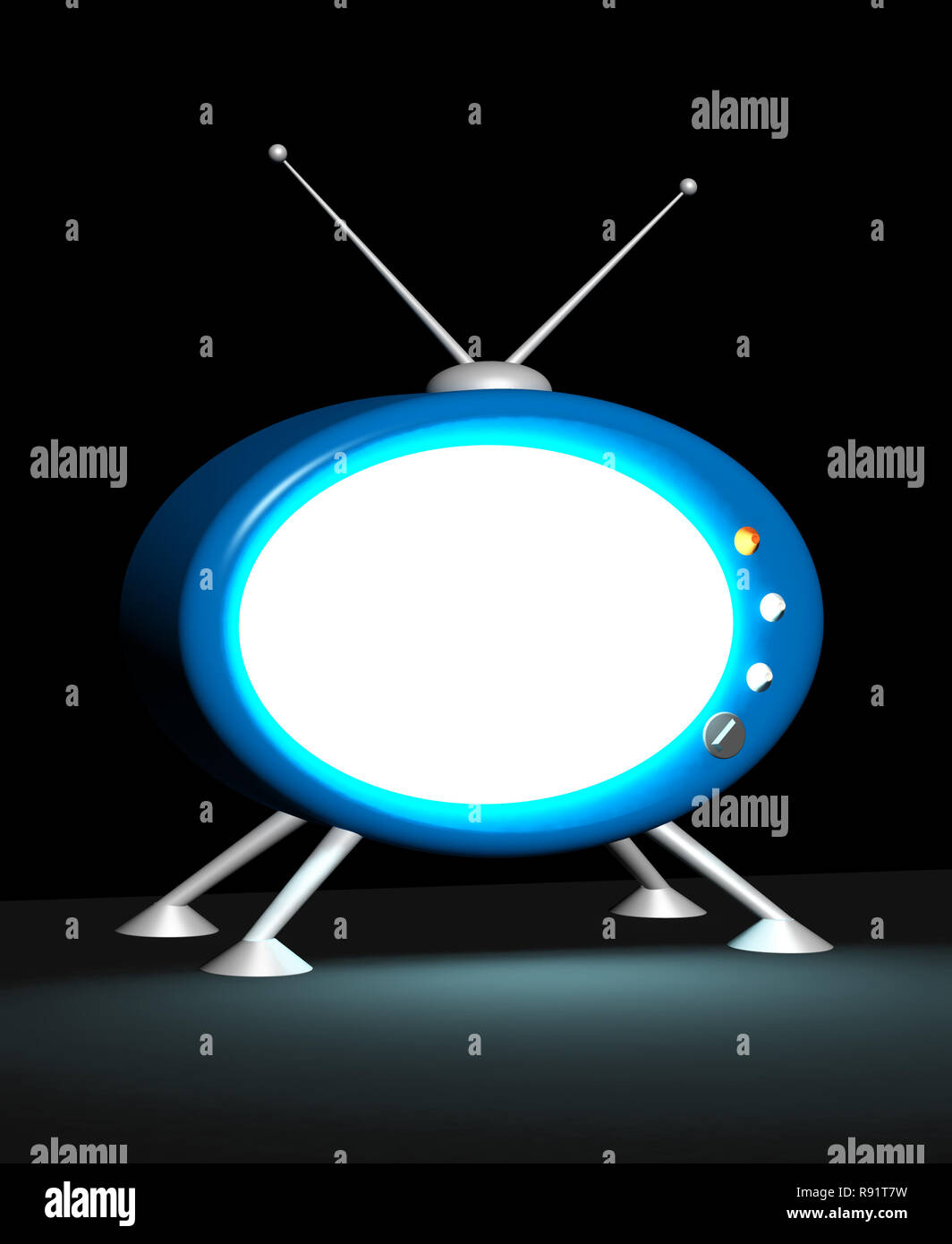 Retro TV with the luminous screen. 3d Stock Photo - Alamy