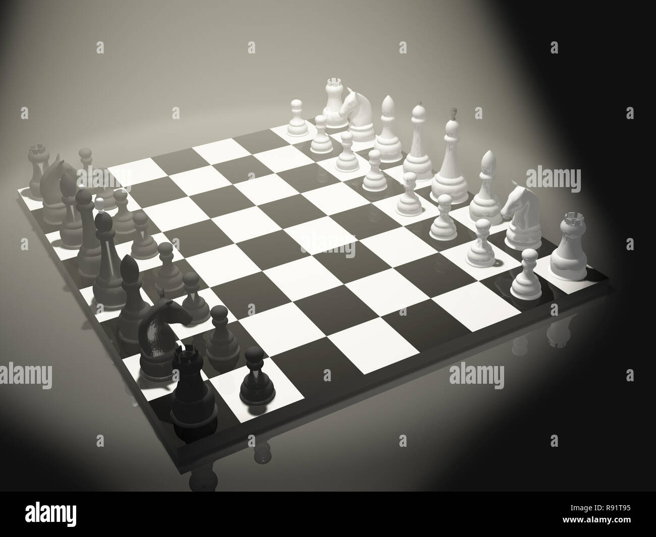 3d chess on a board Stock Photo - Alamy
