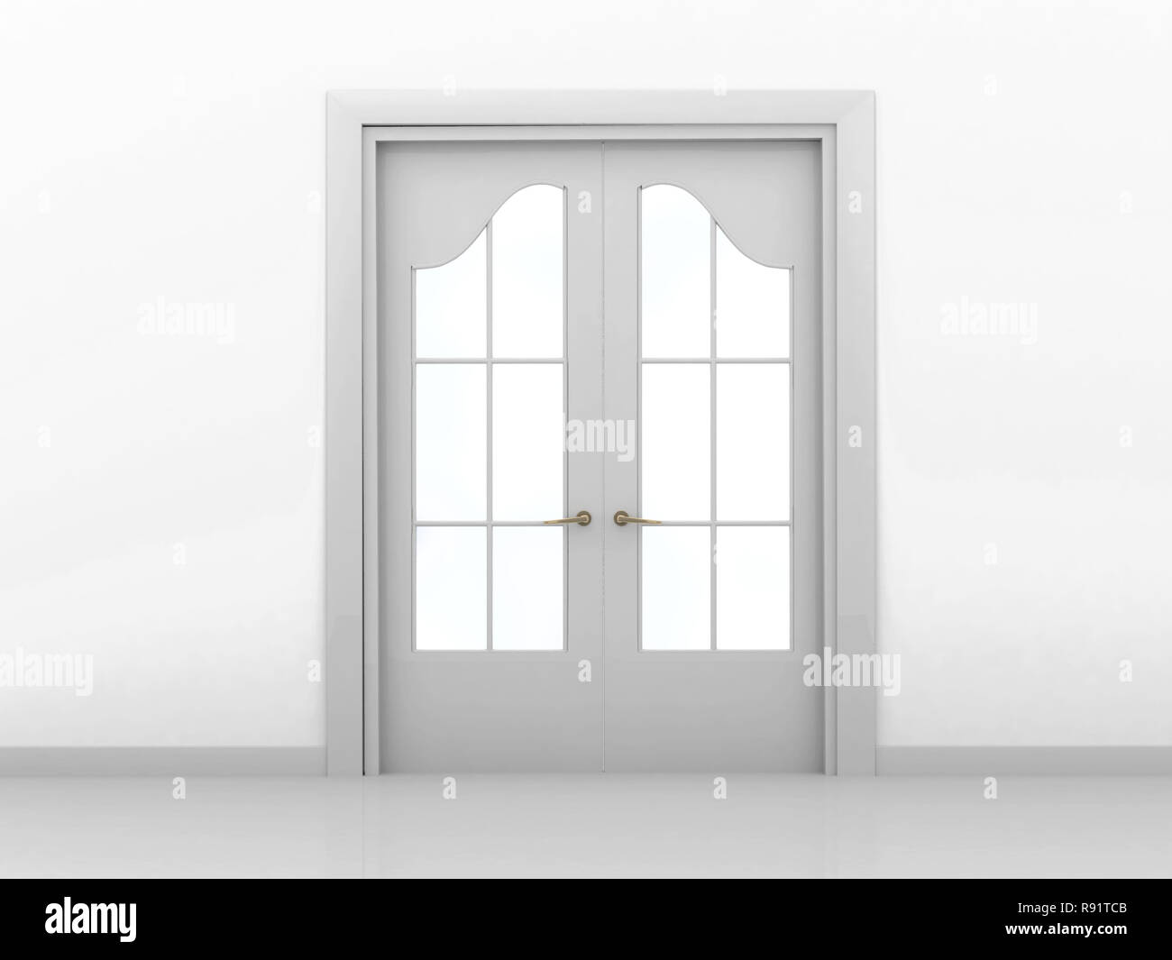Closed wooden door. 3d render Stock Photo - Alamy