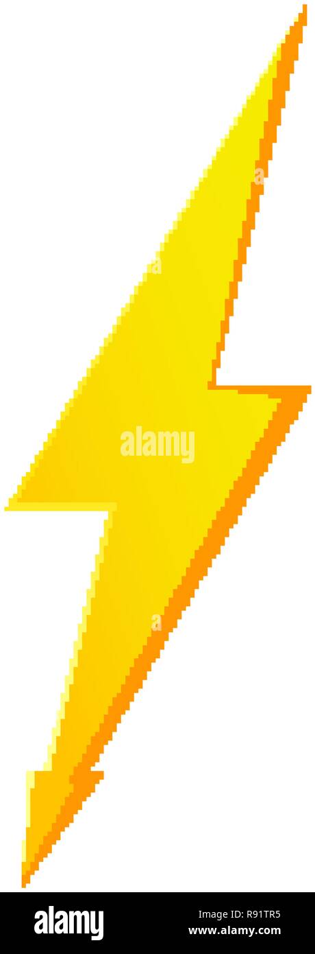 Simple yellow thunderbolt icon. Thunder, bolt and high voltage sign ...
