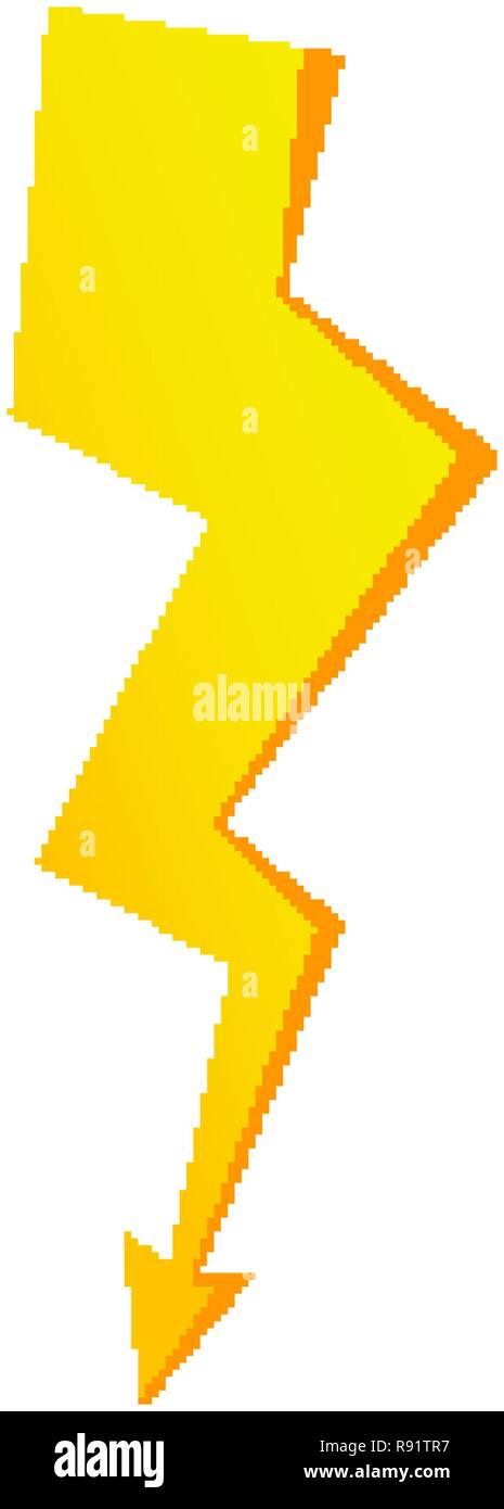 Simple yellow thunderbolt icon. Thunder, bolt and high voltage sign ...