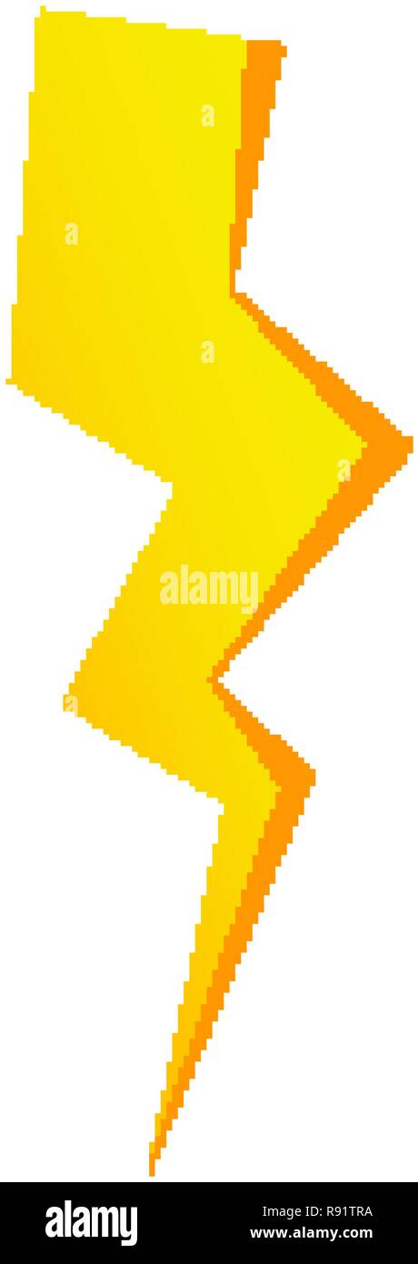 Simple yellow thunderbolt icon. Thunder, bolt and high voltage sign ...