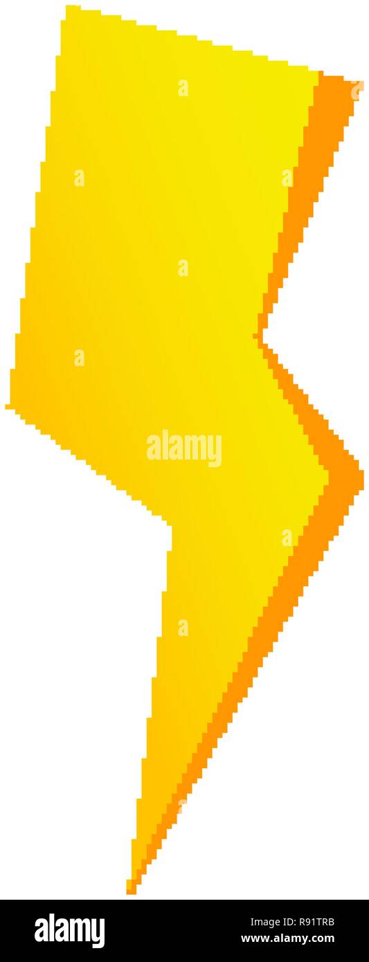 Simple yellow thunderbolt icon. Thunder, bolt and high voltage sign ...