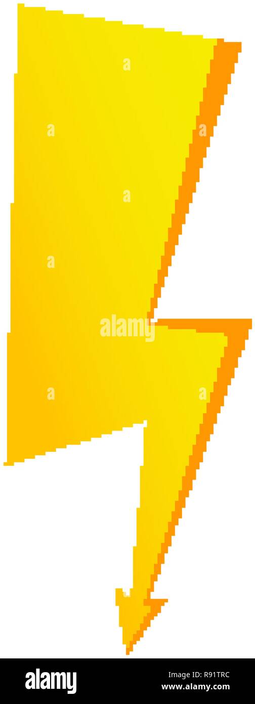 Simple yellow thunderbolt icon. Thunder, bolt and high voltage sign ...