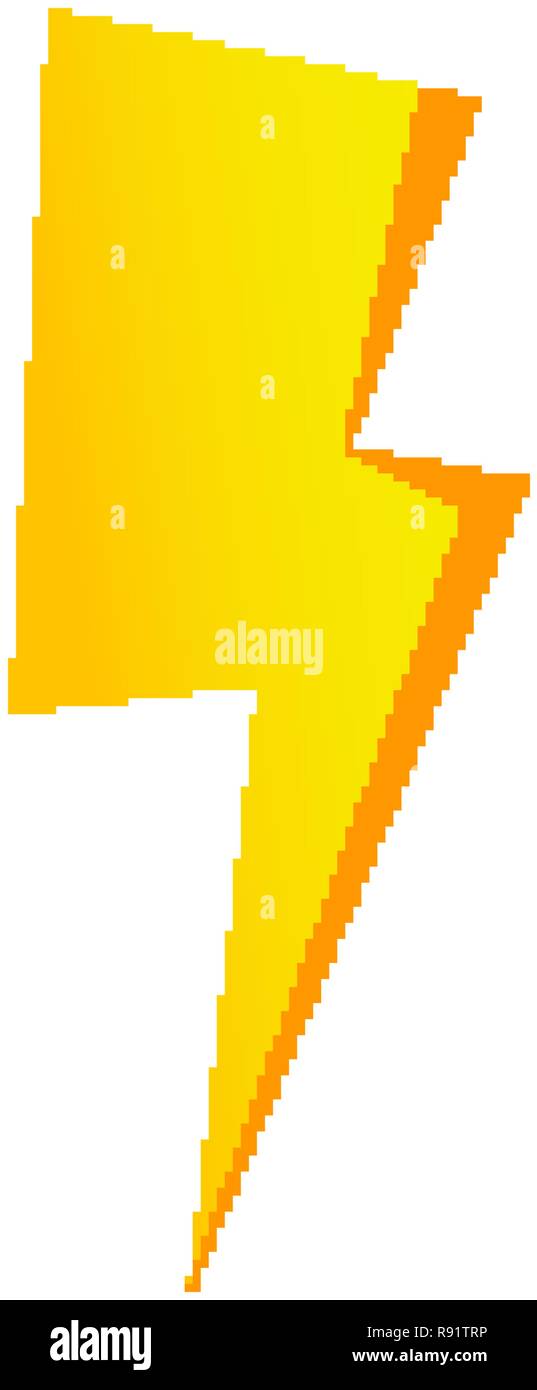 Simple yellow thunderbolt icon. Thunder, bolt and high voltage sign ...