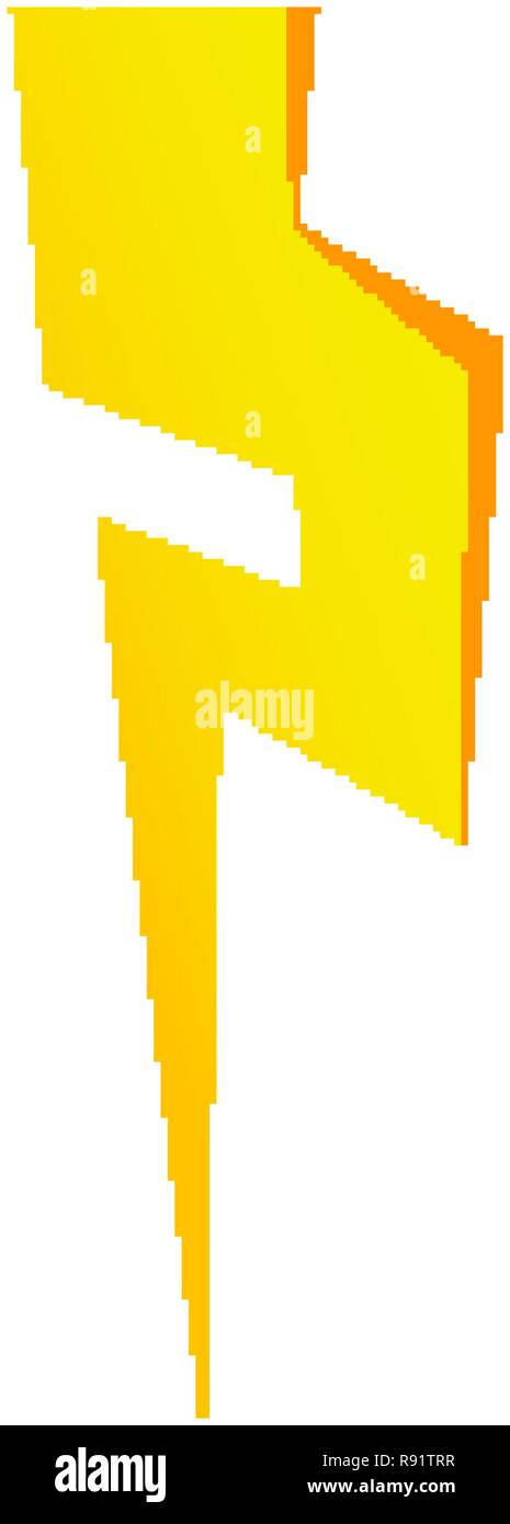 Simple yellow thunderbolt icon. Thunder, bolt and high voltage sign ...
