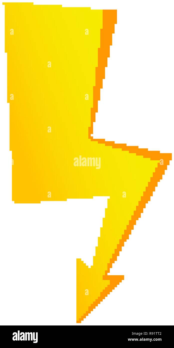 Simple yellow thunderbolt icon. Thunder, bolt and high voltage sign ...