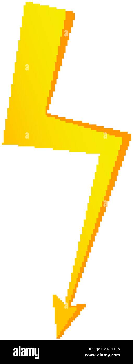 Simple yellow thunderbolt icon. Thunder, bolt and high voltage sign ...
