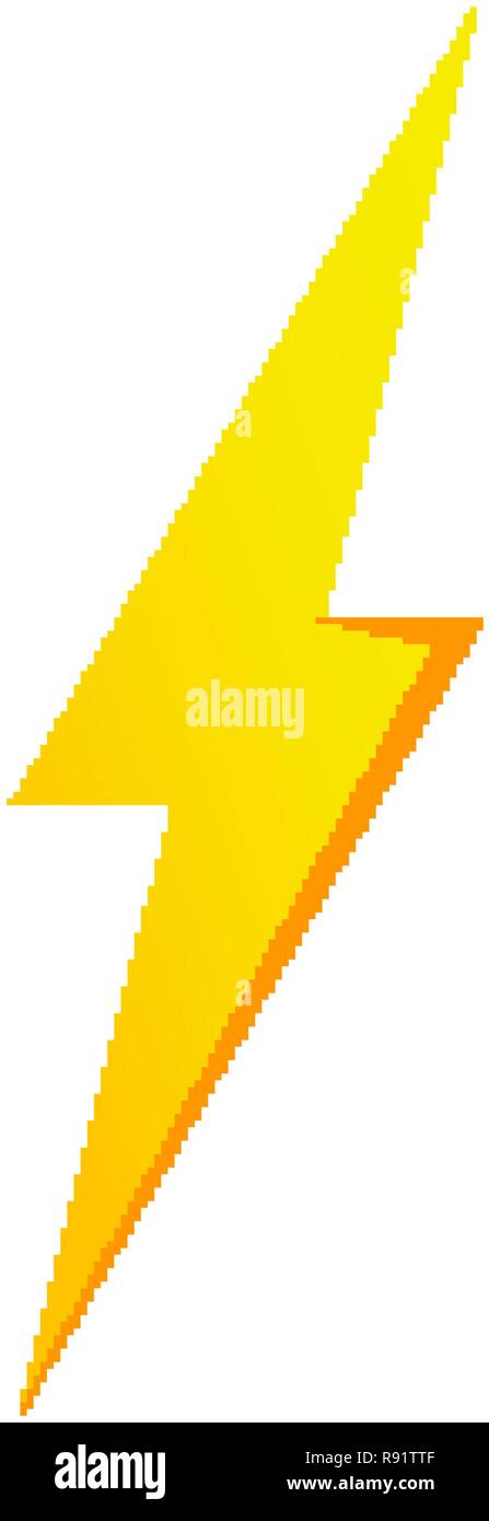 Simple yellow thunderbolt icon. Thunder, bolt and high voltage sign ...