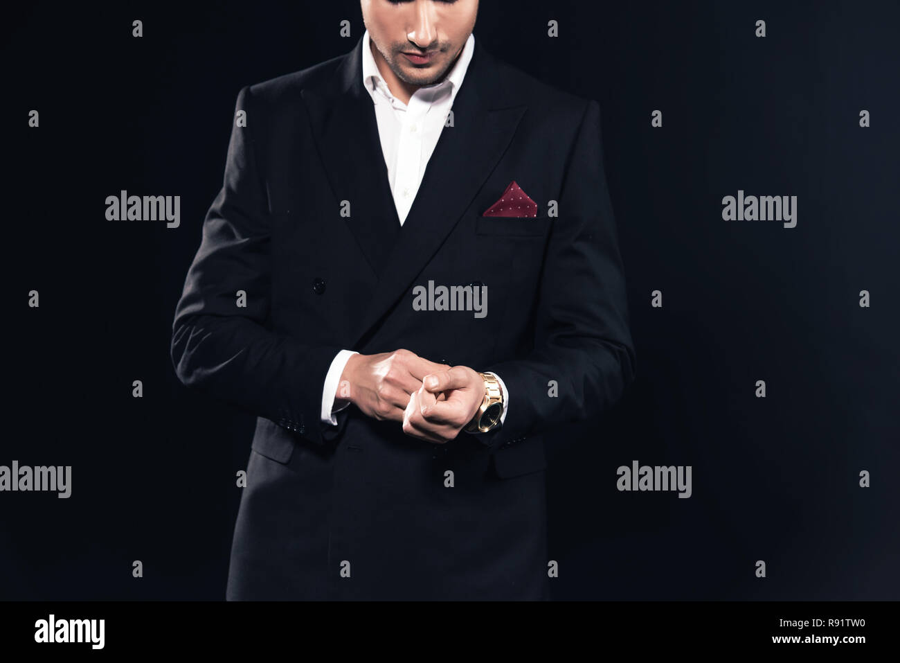 Man putting on watch hi-res stock photography and images - Alamy